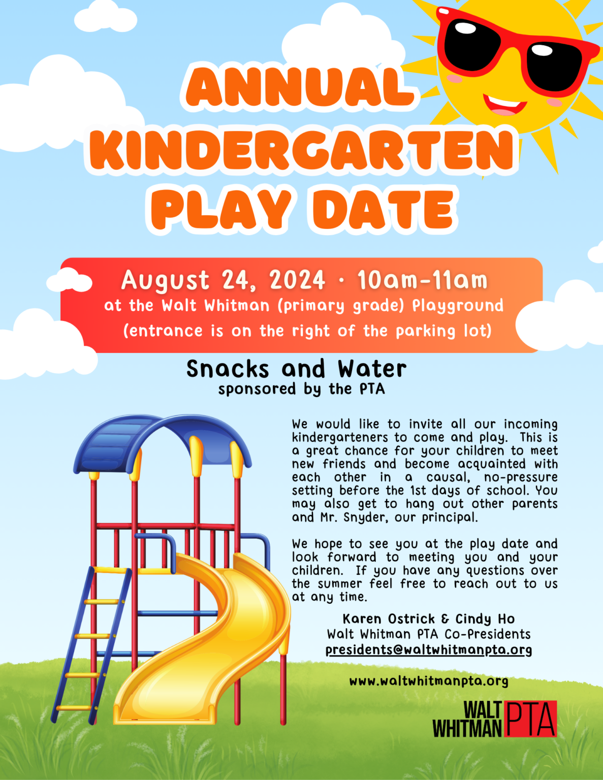 Incoming Kindergarten Play Date! – Walt Whitman PTA